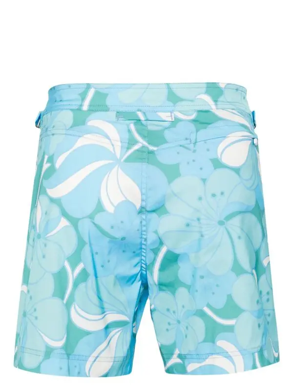 TOM FORD Floral-print Swim Shorts - Blue