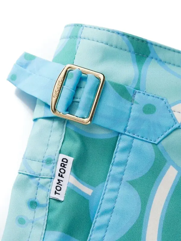 TOM FORD Floral-print Swim Shorts - Blue