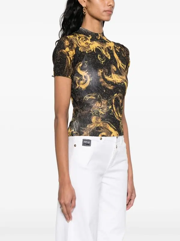 Versace Barocco Glitter Knit Top