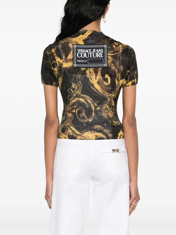 Versace Barocco Glitter Knit Top