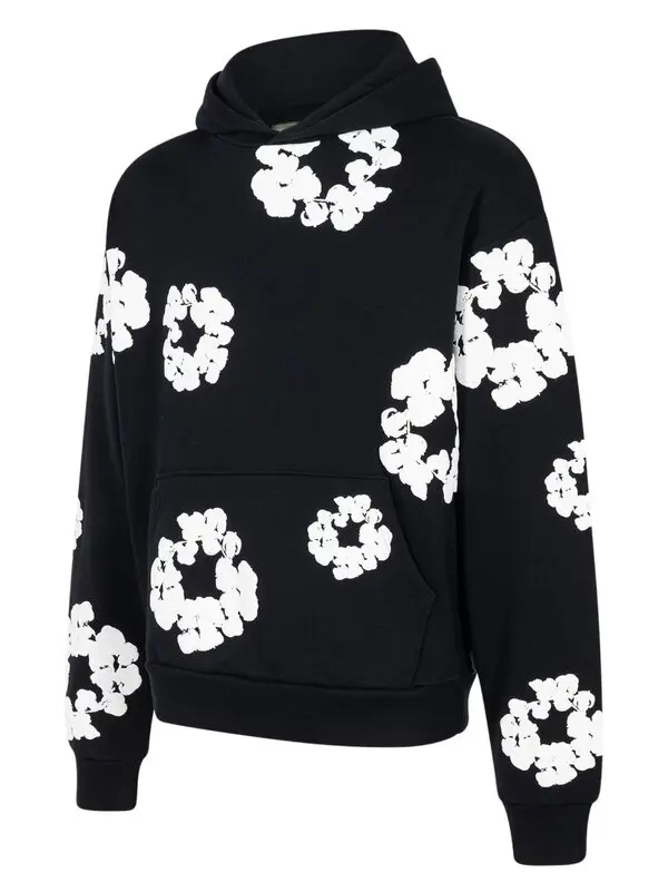 DENIM TEARS Printed Cotton Hoodie - Black