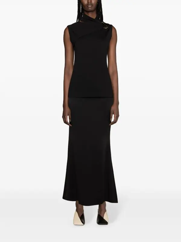 JIL SANDER Hardware-detail Knitted Tank Top - Black