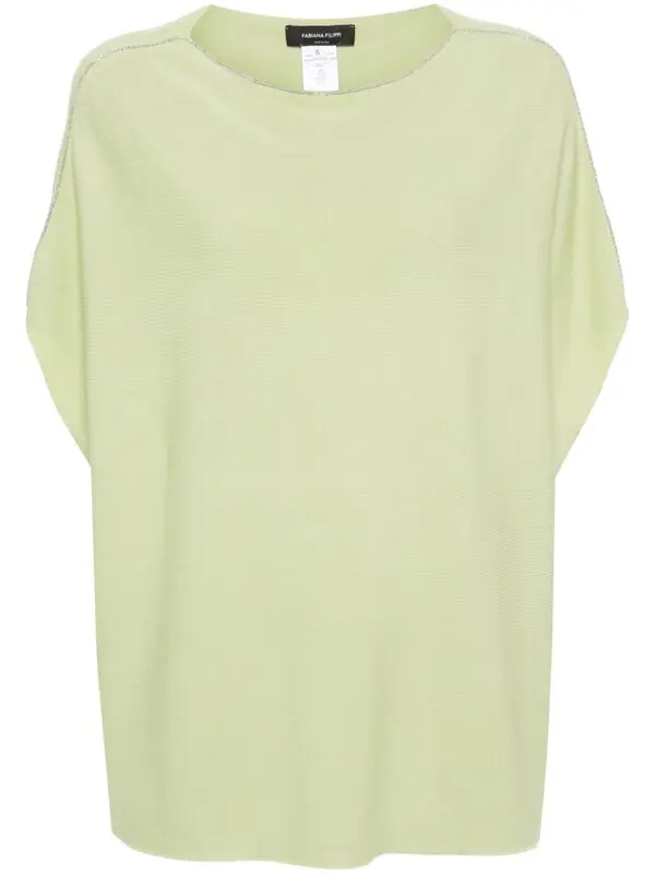 Fabiana Filippi Beaded-trim Sleeveless Top