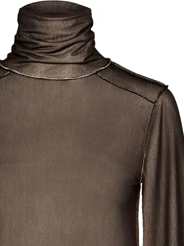 MAISON MARGIELA Sheer Long-sleeve Jersey Bodysuit - Black