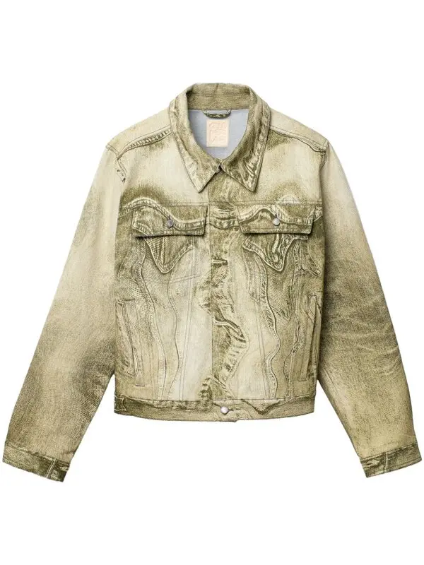 Camper Swirl-print Denim Jacket - Green