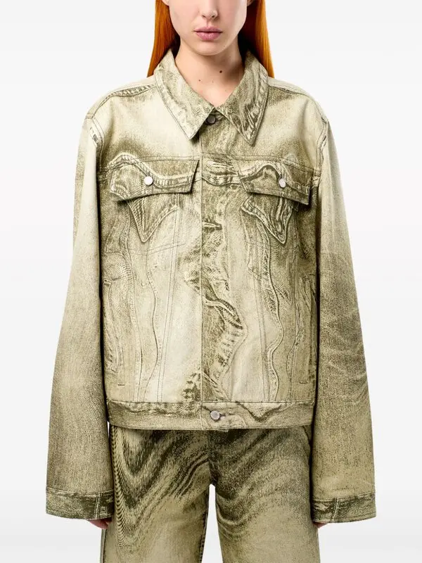 Camper Swirl-print Denim Jacket - Green