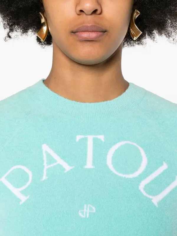 PATOU Logo-jacquard Knitted Top