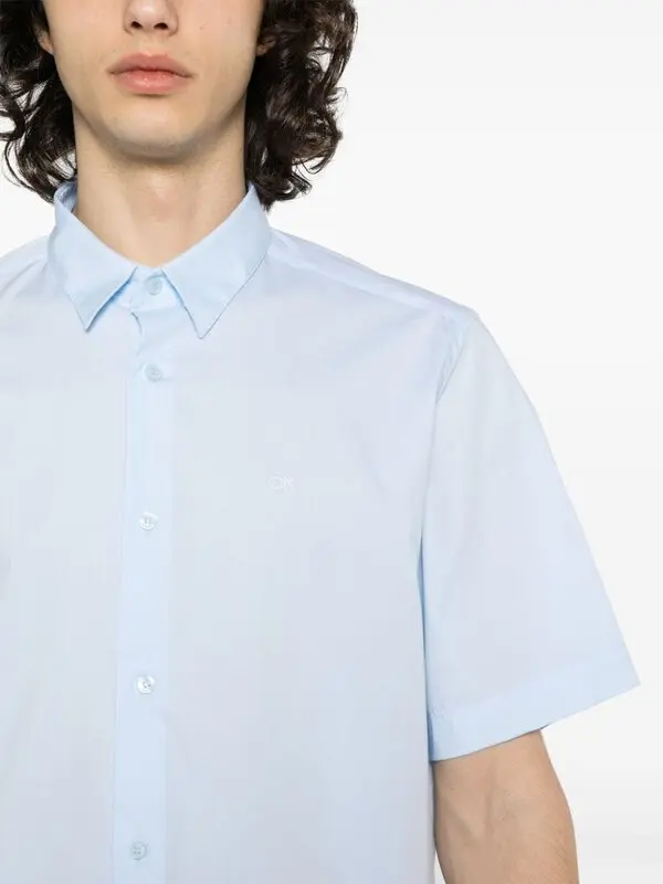 Calvin Klein Monogram-embroidered Cotton Shirt