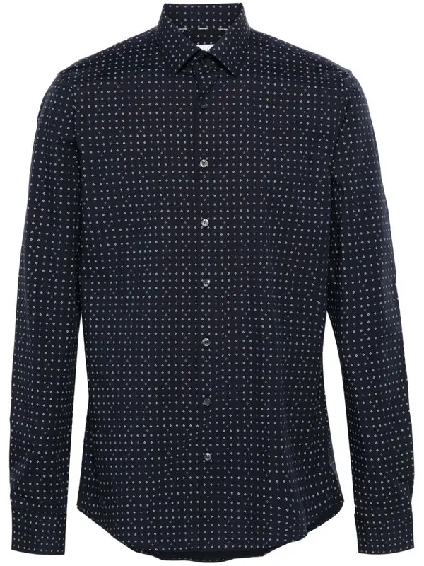 Calvin Klein Geometric-print Cotton Shirt