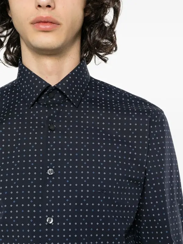 Calvin Klein Geometric-print Cotton Shirt