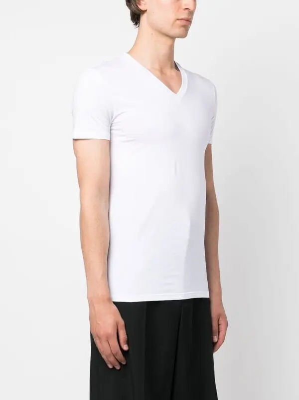 Zegna V-neck Stretch-cotton T-shirt - White