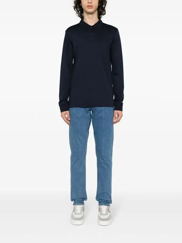Calvin Klein Logo-patch Cotton Polo Shirt