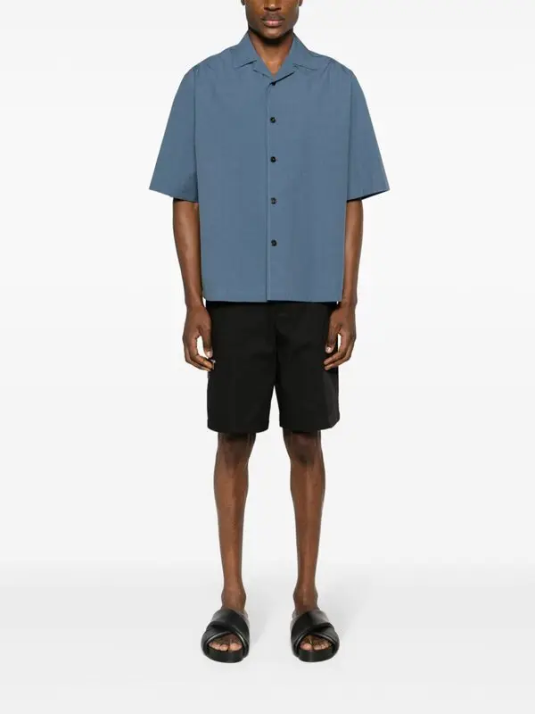 JIL SANDER Camp-collar Cotton Shirt - Blue