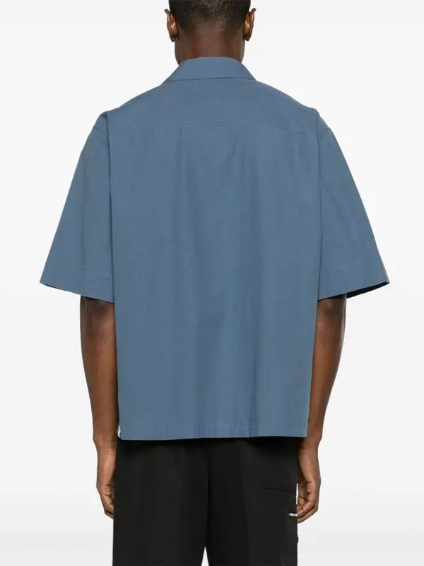 JIL SANDER Camp-collar Cotton Shirt - Blue