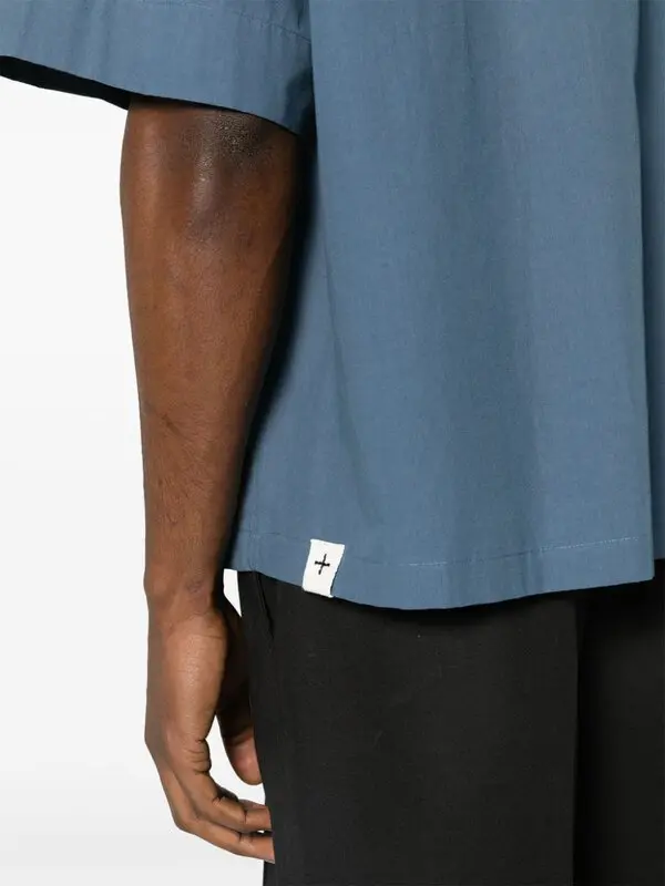 JIL SANDER Camp-collar Cotton Shirt - Blue