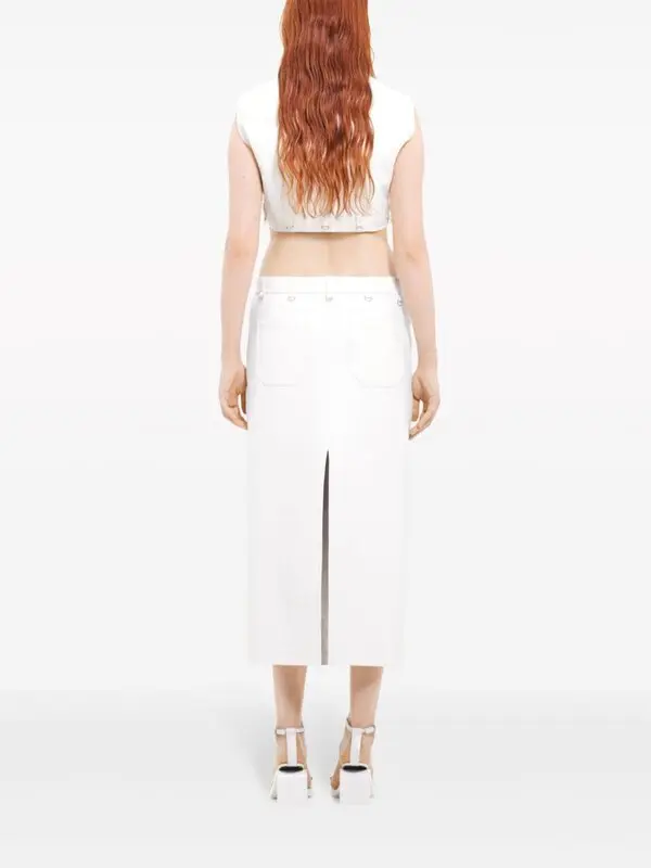 COURREGES Multiflex Patent-finish Midi Skirt - White