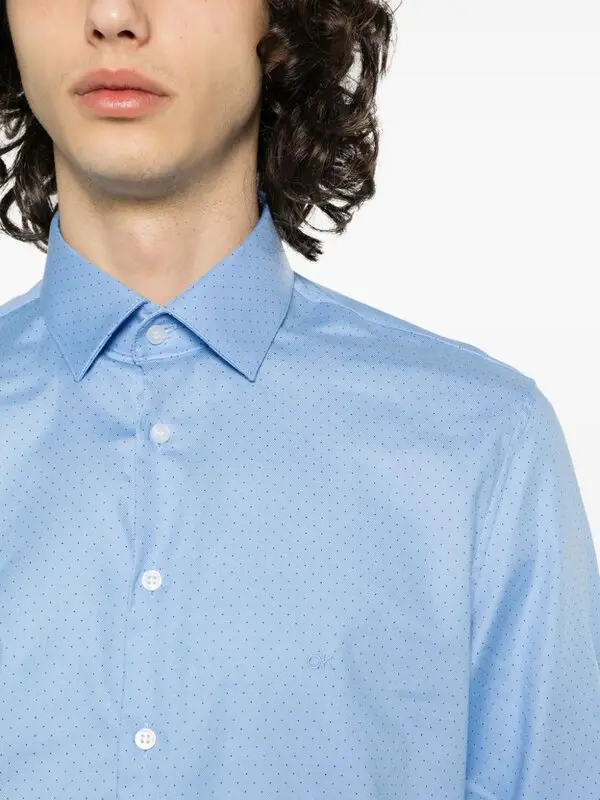Calvin Klein Dot-print Cotton Shirt