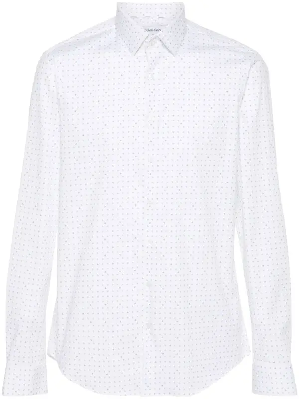 Calvin Klein Geometric-print Cotton Shirt