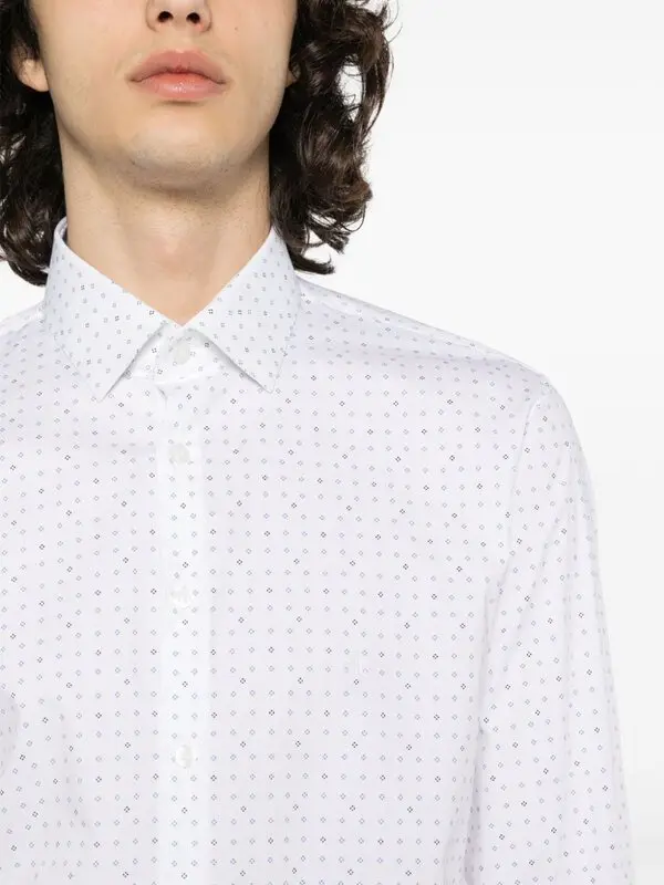 Calvin Klein Geometric-print Cotton Shirt