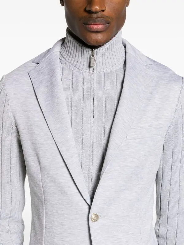 Eleventy Mélange-effect Panelled Blazer