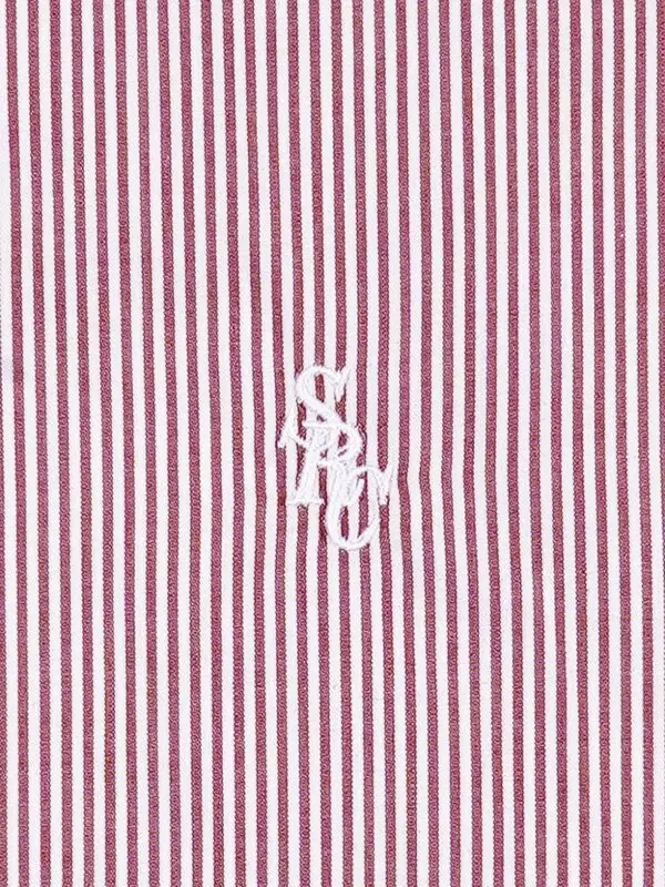SPORTY & RICH Utility Logo-embroidered Striped Shirt