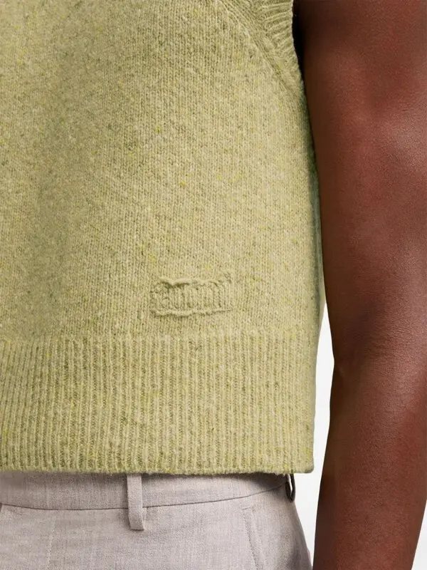 AMI Paris Logo-embroidered Knitted Vest