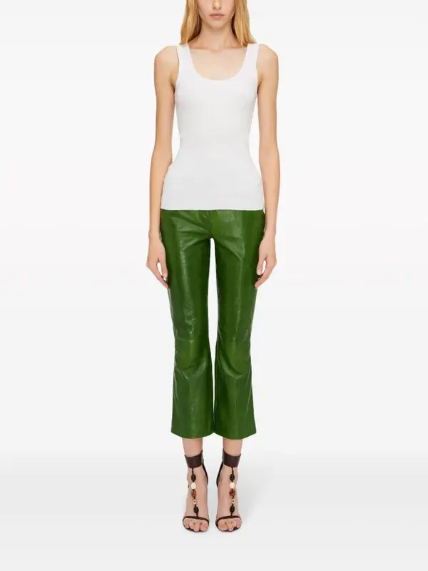 FERRAGAMO High-waisted Flared Leather Trousers