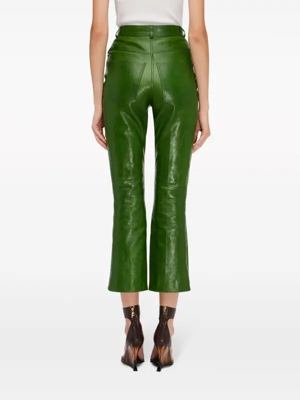 FERRAGAMO High-waisted Flared Leather Trousers