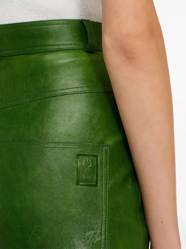 FERRAGAMO High-waisted Flared Leather Trousers