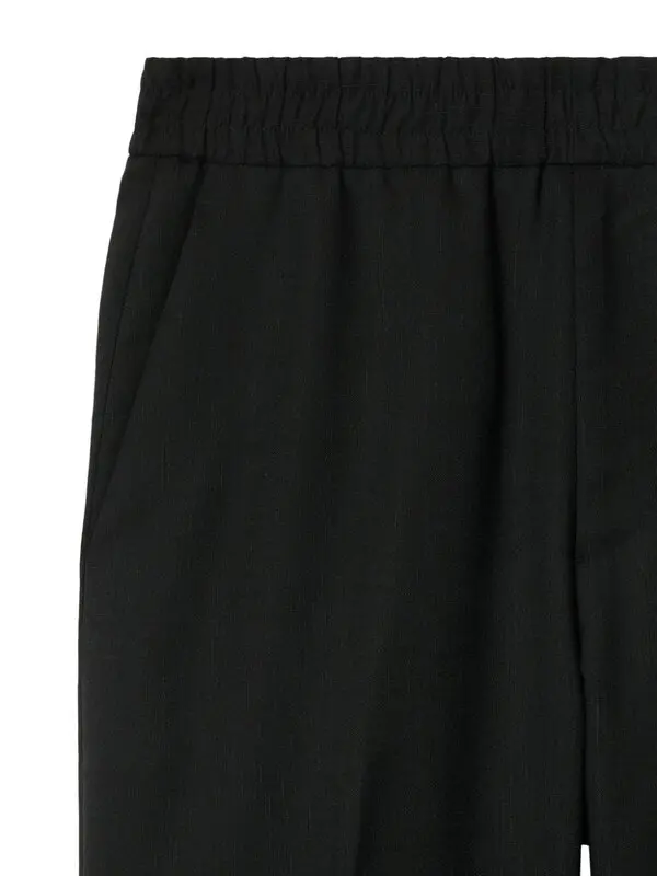Burberry Wool-blend Straight-leg Trousers - Black