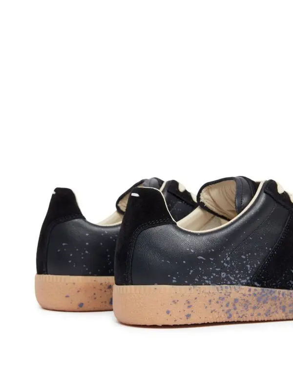 MAISON MARGIELA Replica Paint Leather Sneakers - Black