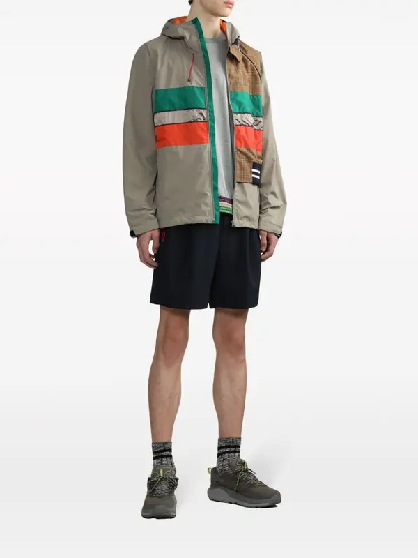 Kolor Contrasting Panel Hooded Jacket - Green