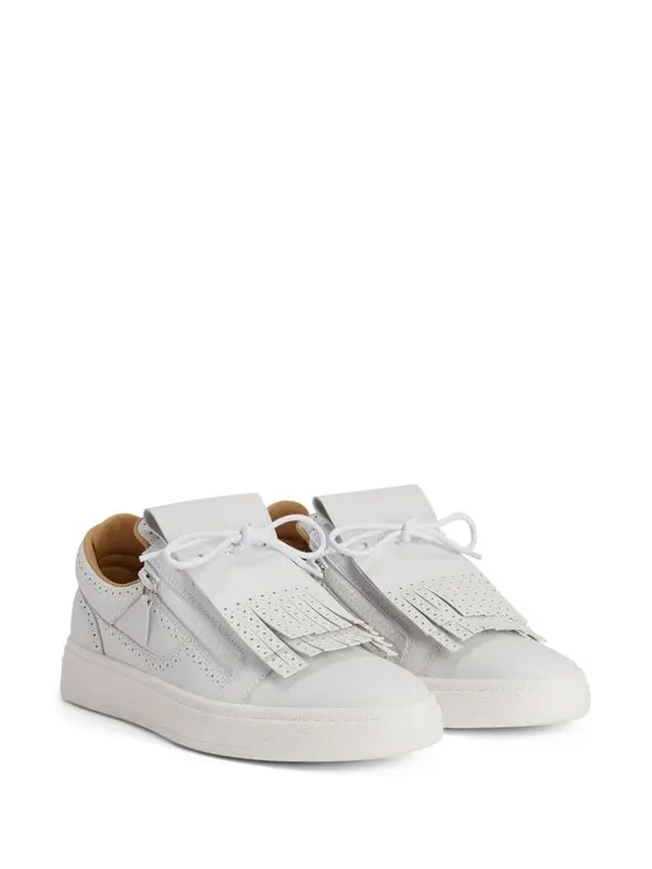 GIUSEPPE ZANOTTI Gz94 Kiltie Low-top Leather Trainers - White