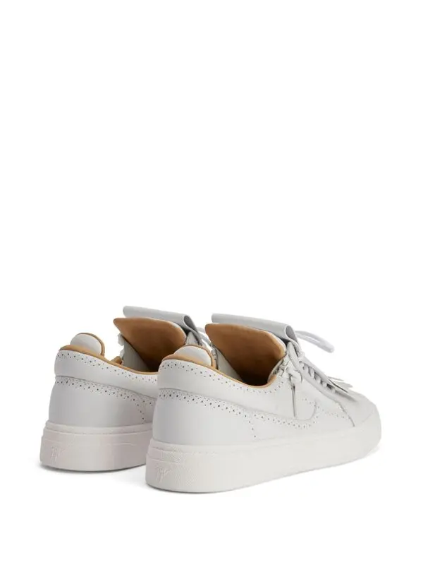 GIUSEPPE ZANOTTI Gz94 Kiltie Low-top Leather Trainers - White