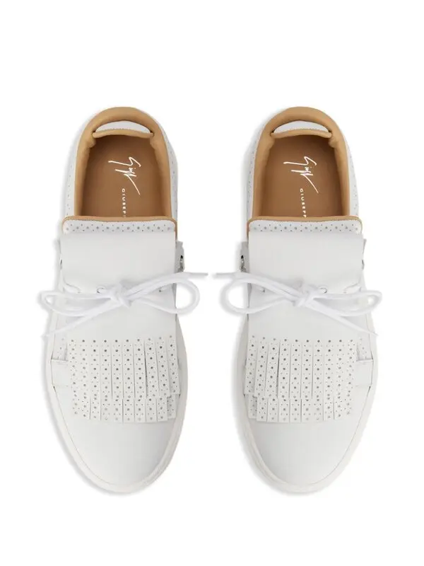 GIUSEPPE ZANOTTI Gz94 Kiltie Low-top Leather Trainers - White