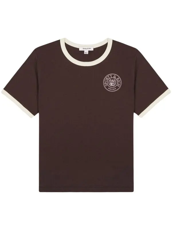 SPORTY & RICH Connecticut Logo-print Cotton T-shirt