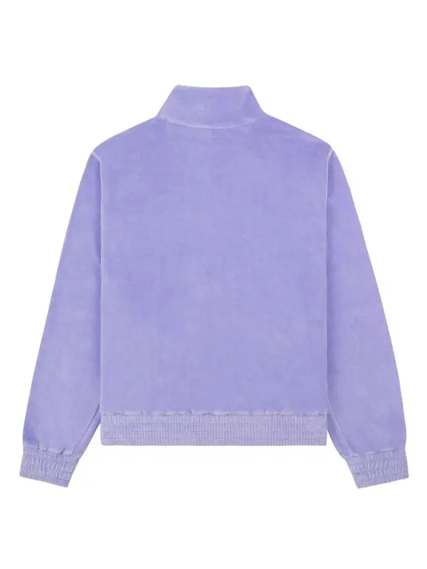 SPORTY & RICH Script Cotton Velour Track Jacket