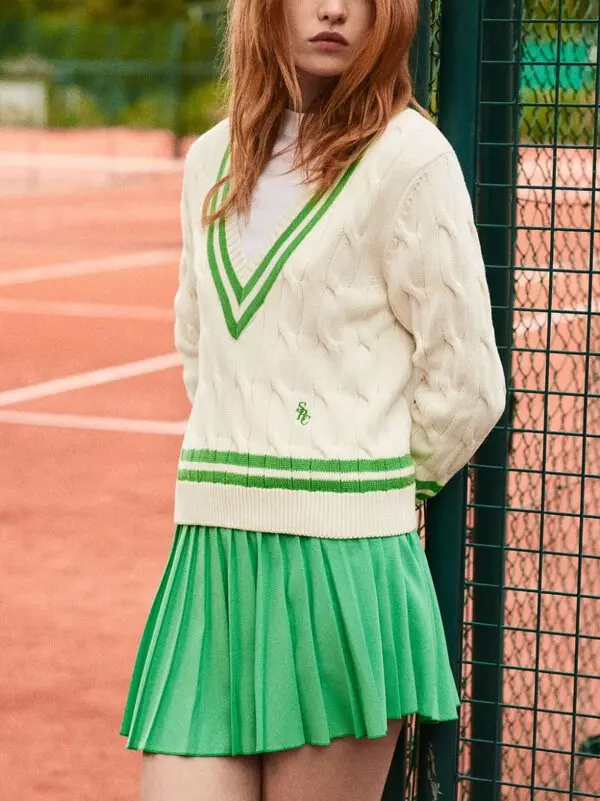 SPORTY & RICH Pleated Mini Skirt