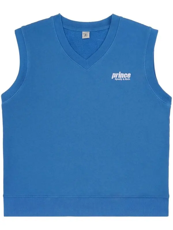 SPORTY & RICH Prince Sport Cotton Vest - Blue