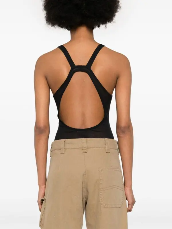 ANDREĀDAMO Fine-ribbed Open-back Bodysuit