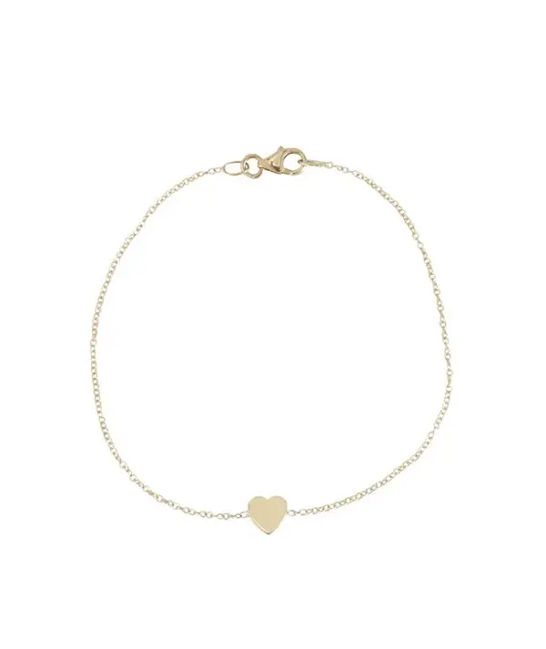 JENNIFER MEYER 18k Yellow Mini Heart Turquoise Bracelet