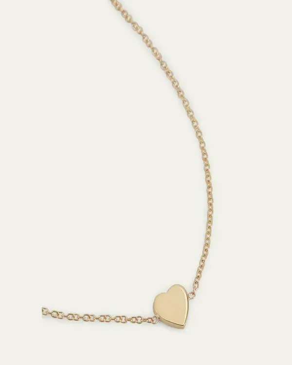 JENNIFER MEYER 18k Yellow Mini Heart Turquoise Bracelet