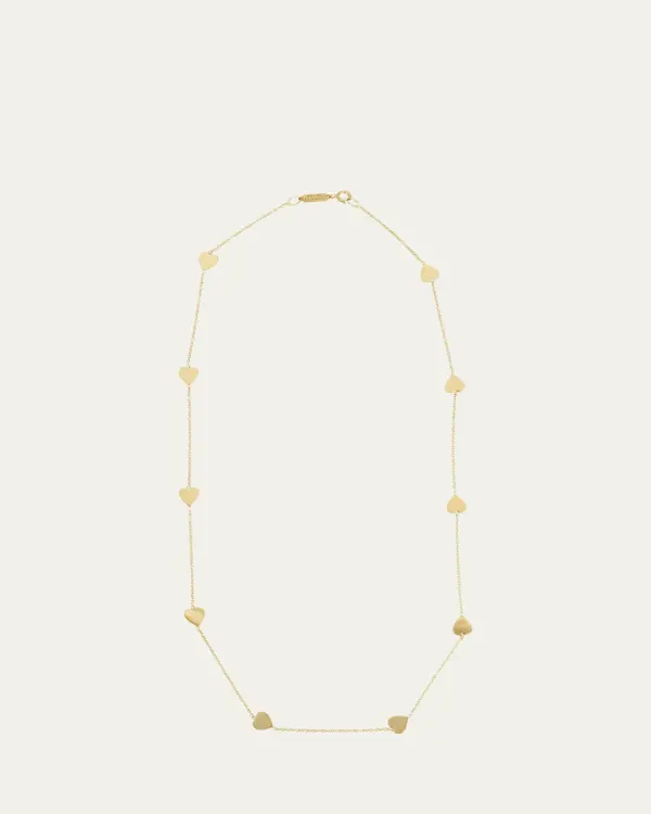 JENNIFER MEYER 18k Yellow Heart Station Necklace