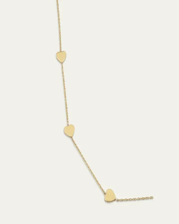 JENNIFER MEYER 18k Yellow Heart Station Necklace