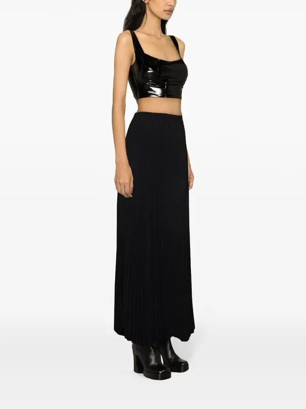 STYLAND High-waist Pleated Midi Skirt - Black