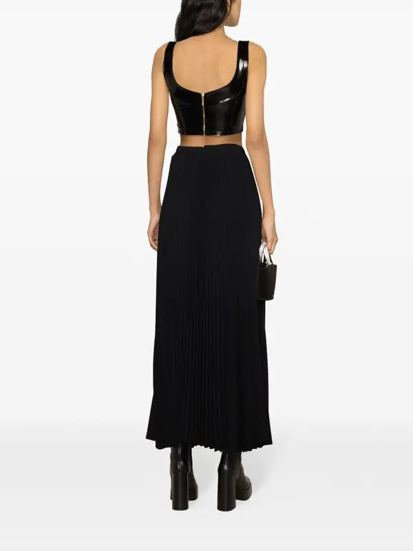 STYLAND High-waist Pleated Midi Skirt - Black