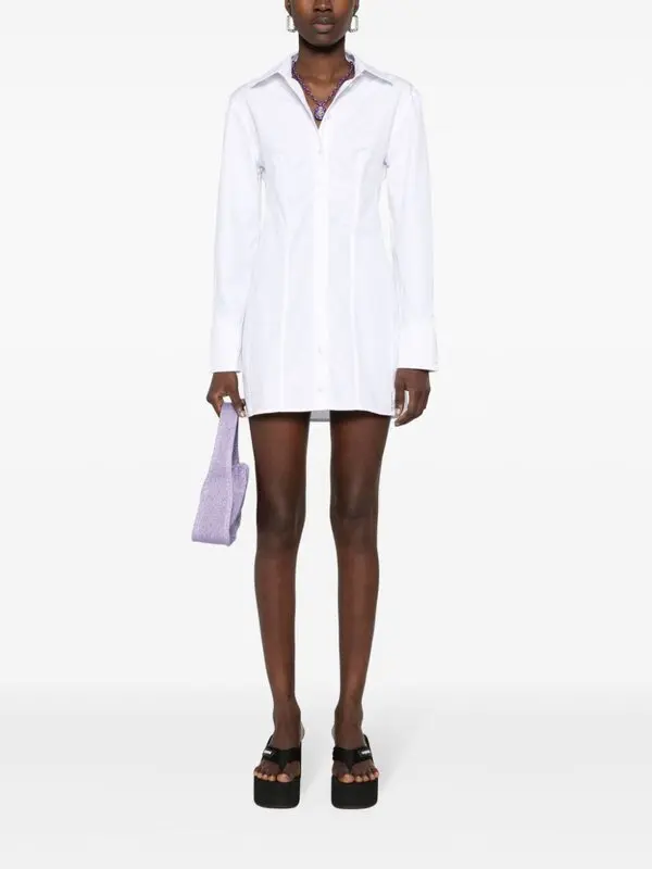 alexander wang mini shirt dress Alexander Wang Long Sleeve Prestyle Mini Shirt Dress in Vintage Light  Indigo