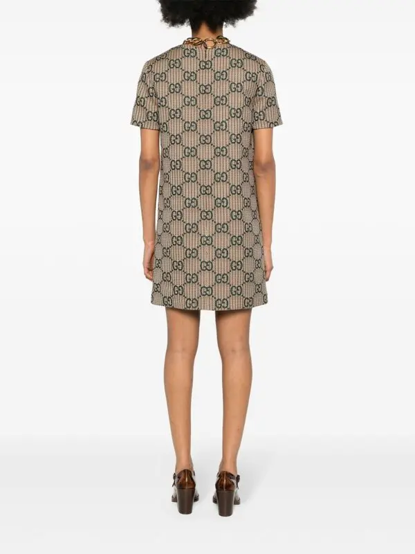 Gucci Gg-jacquard Wool Dress