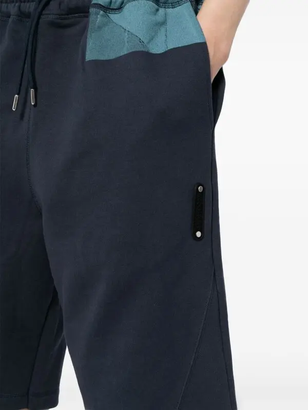 A-COLD-WALL* Strand Colour-block Cotton Track Shorts - Blue