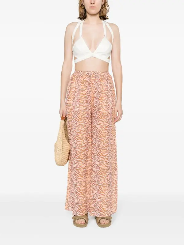 FORTE_FORTE Zebra-print Wide-leg Trousers